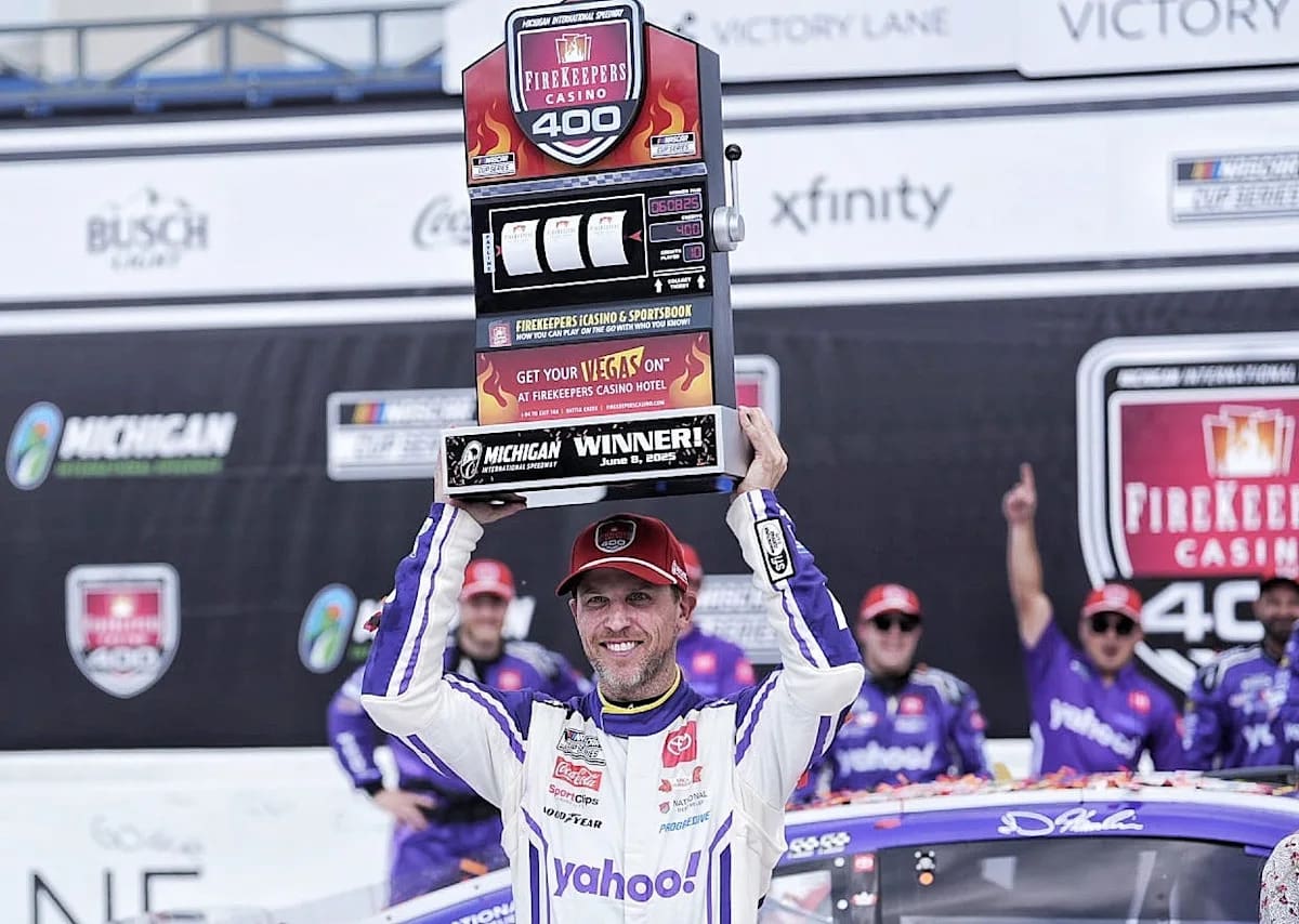 Denny Hamlin plays the villain in Michigan after FireKeepers Casino 400 ...